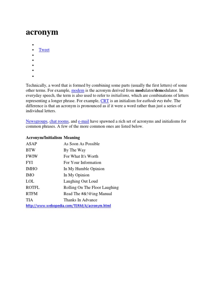 Acronym | PDF | Acronym | English As A Second Or Foreign Language