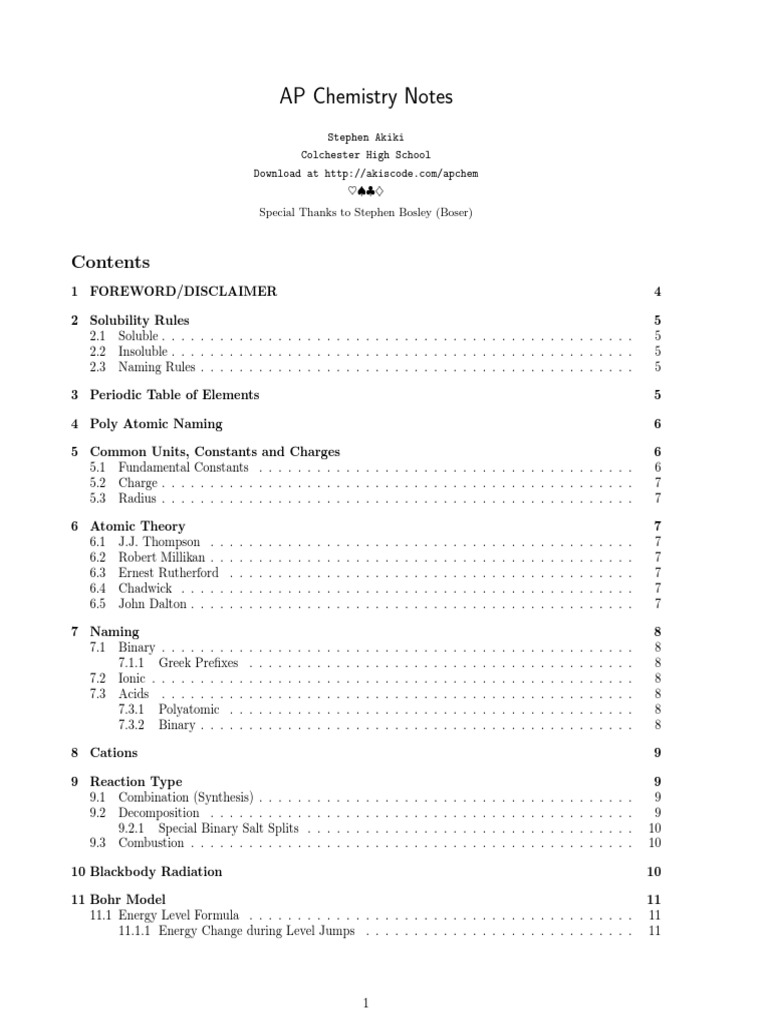 AP Chem Notes | PDF