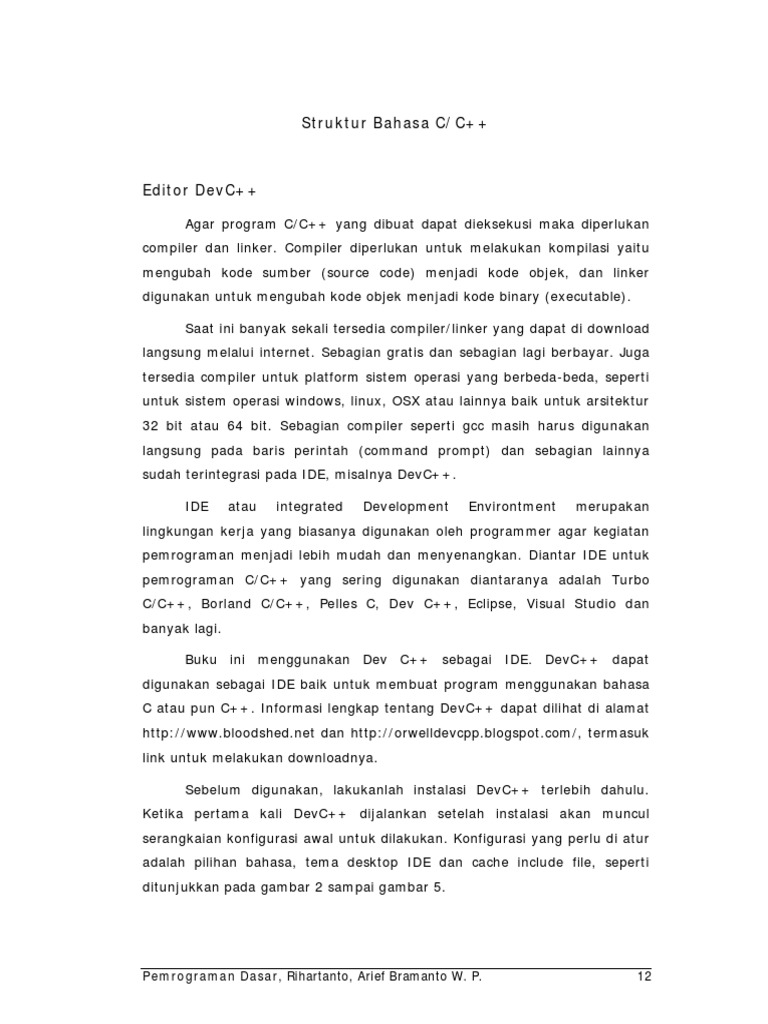Panduan Pemrograman C/C++ dengan DevC++ | PDF