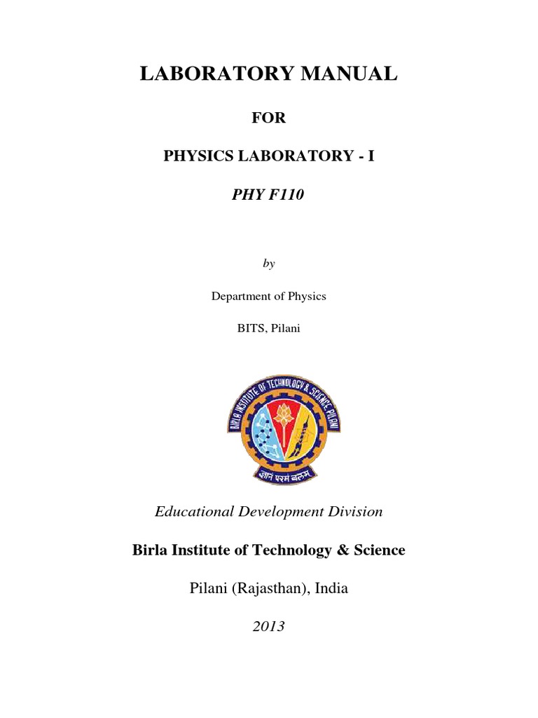 Laboratory Manual: FOR Physics Laboratory - I | PDF | Normal Mode ...