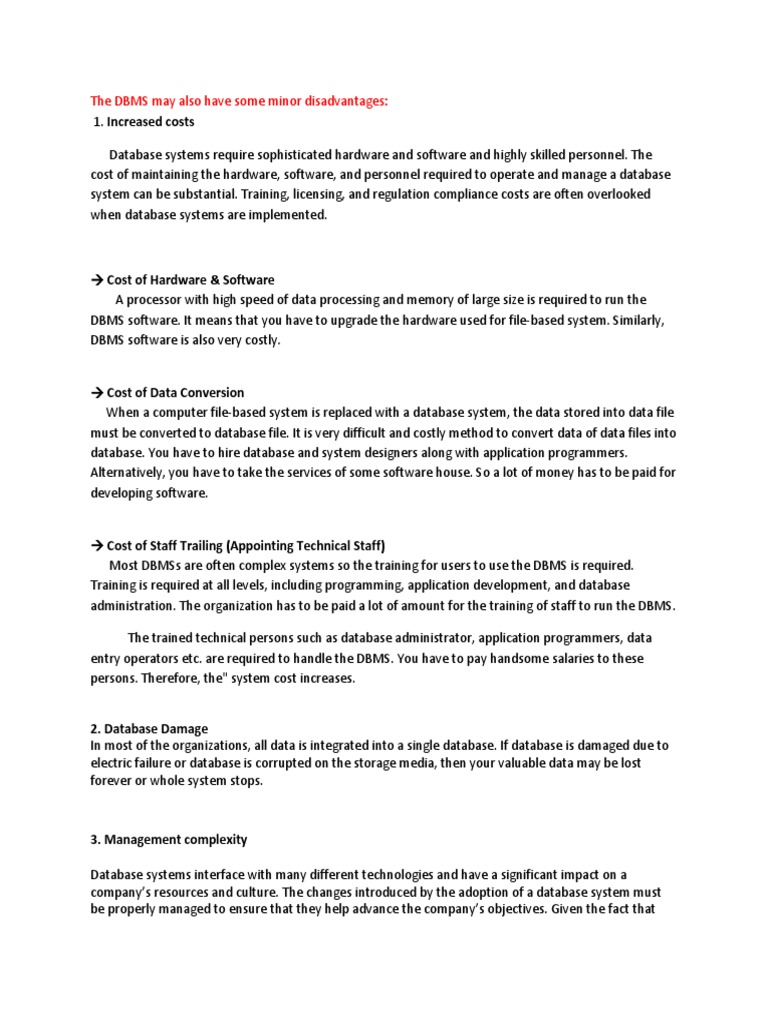 The Costs and Challenges of Implementing a Database Management System ...