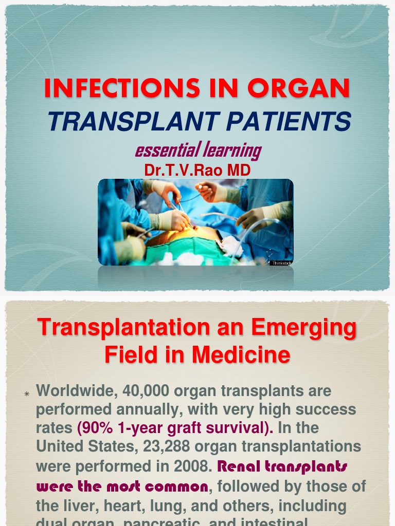 INFECTIONS IN ORGAN TRANSPLANT PATIENTS Essential Learning | PDF ...