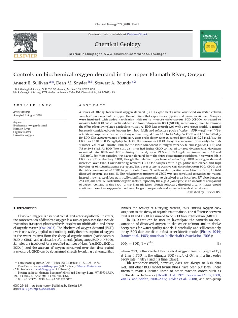 BOD Dan DO 1n | PDF | Oxygen | Water