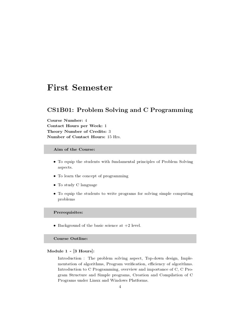 Cs1b01 C Programming Course Pdf C Programming Language Pointer 3418