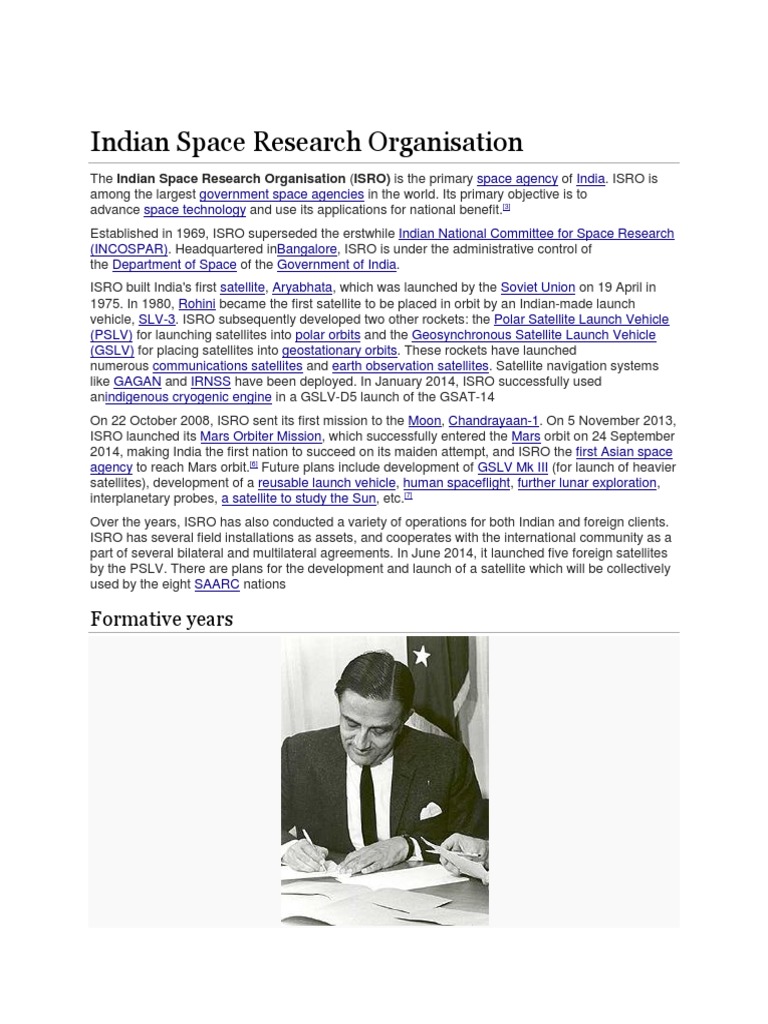 About ISRO PDF | PDF | Satellite | Space Technology