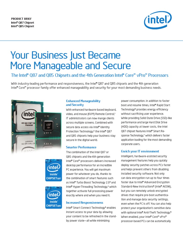 q87 q85 Chipset Brief | PDF | Usb | Intel