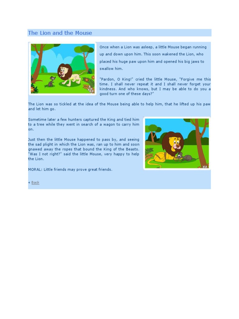 Lion and The Mouse | PDF | General Fiction