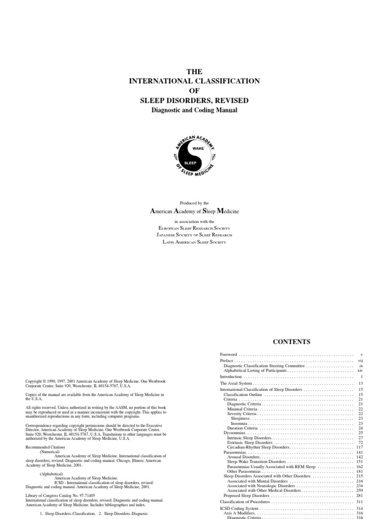 Sleep Disorder Classification-AASM | PDF | International Statistical ...
