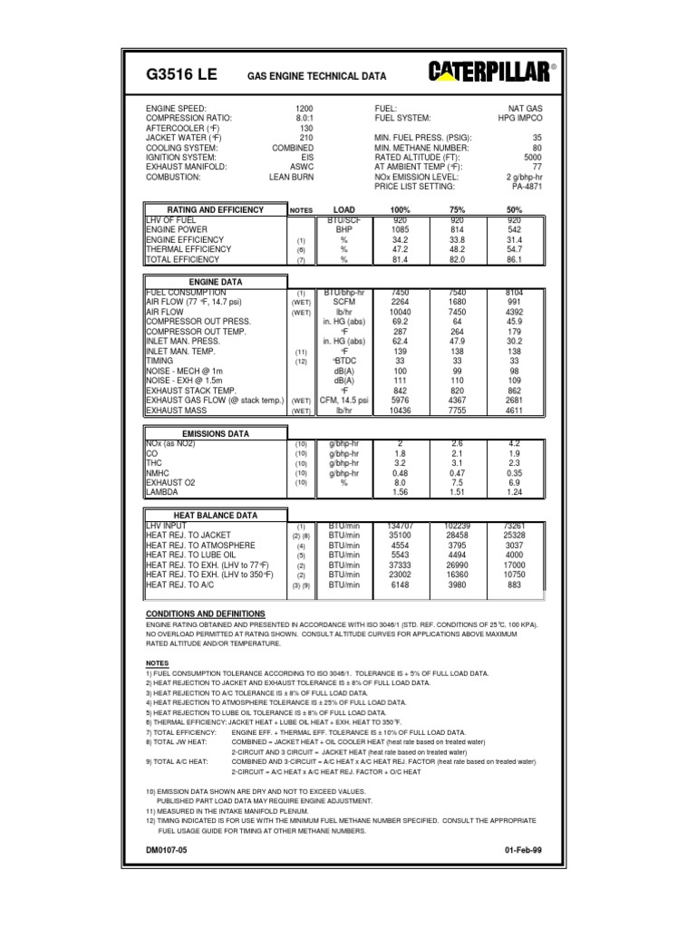 Cat 3516 | PDF | Altitude | Combustion