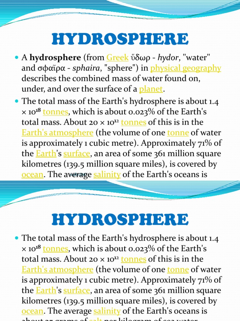 6.HYDROSPHERE | Oceans | Planets Of The Solar System