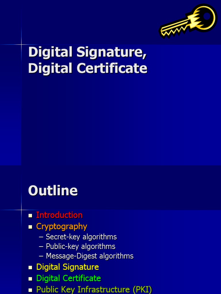 Digital Certificate and Signature | PDF | Key (Cryptography) | Public ...