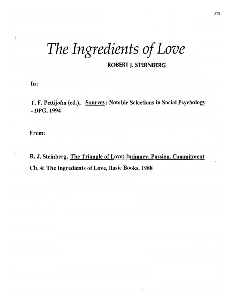 Love - Sternberg | PDF | Romance (Love) | Intimate Relationships