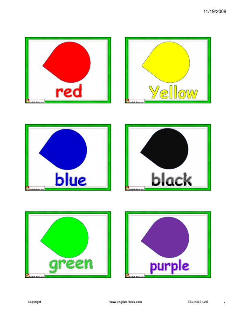 Colours Flashcards | PDF