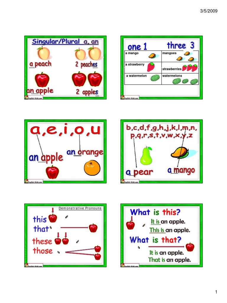 Plural Singular Flashcards | PDF