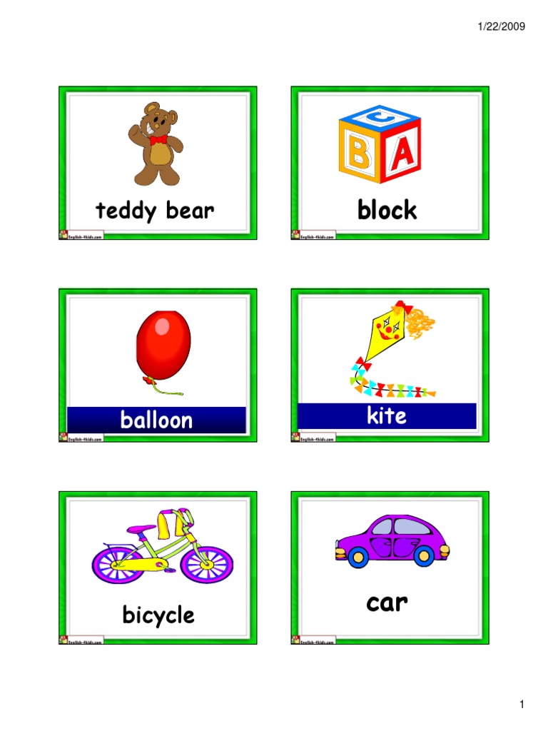 Toys Flashcards | PDF