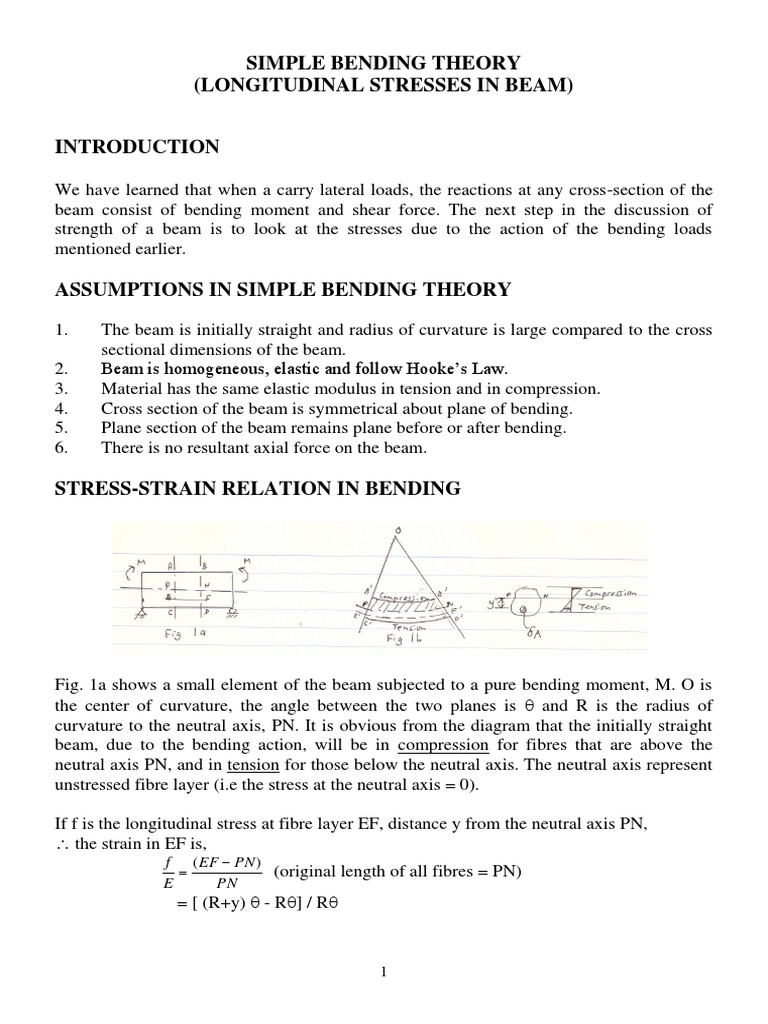 Simple Bending Theory Pdf Bending Beam Structure
