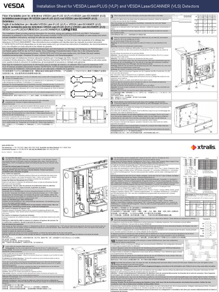 Xtralis VESDA VLP - VLS Quick Install Sheet - Multi Lingual | Science ...