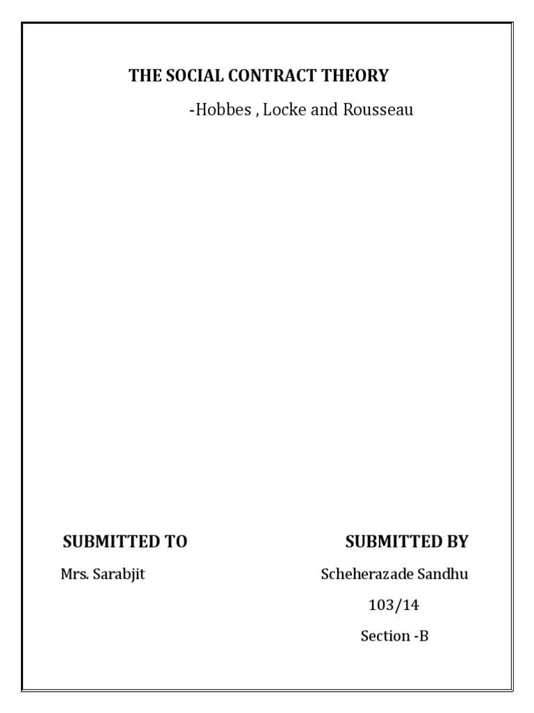 The Social Contract Theory | PDF | Social Contract | Political Philosophy
