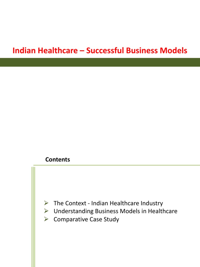 Business Models in Indian Healthcare | PDF | Health Care | Specialty ...