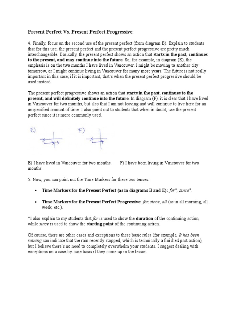Present Perfect vs. Present Perfect Progressive | PDF