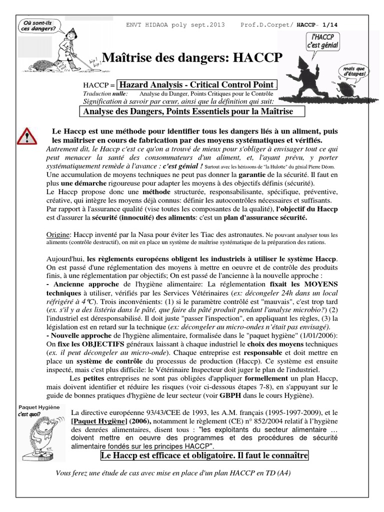 Cours HACCP PDF | PDF | Analyse des dangers et points critiques pour ...