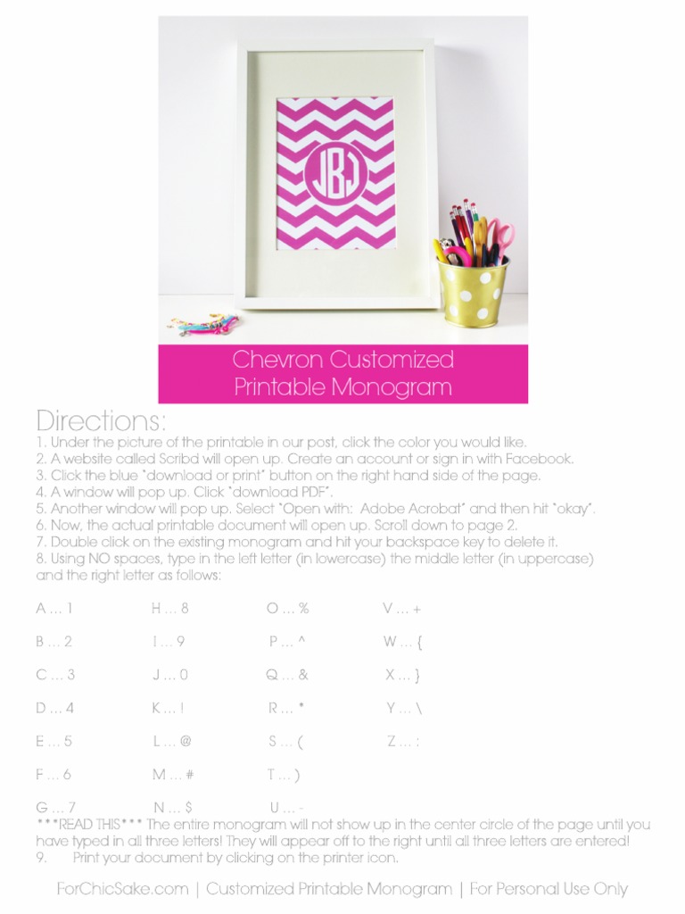 Customizable Monogram PDF Guide | PDF
