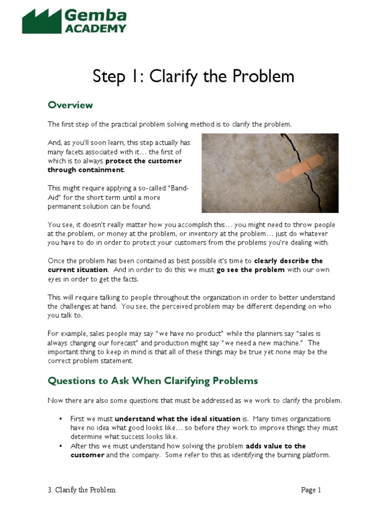4b Clarify Problem | PDF | Cognition | Cognitive Science