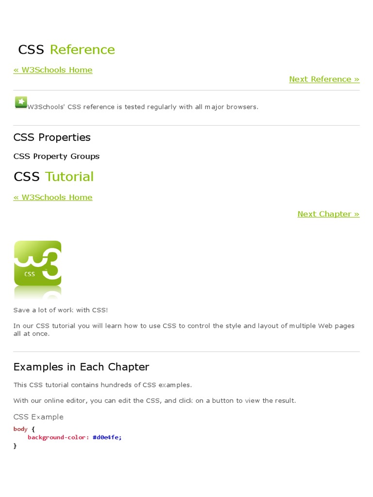 Comprehensive CSS Guide by W3Schools | PDF | Cascading Style Sheets ...