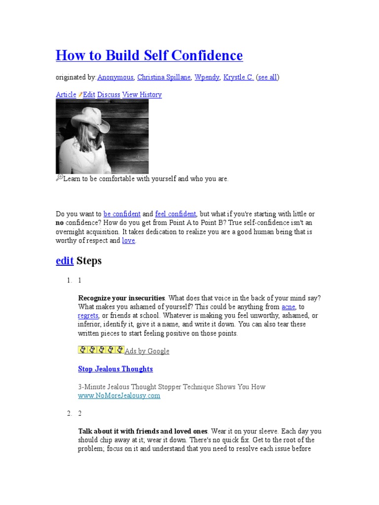 How To Build Self Confidence | PDF