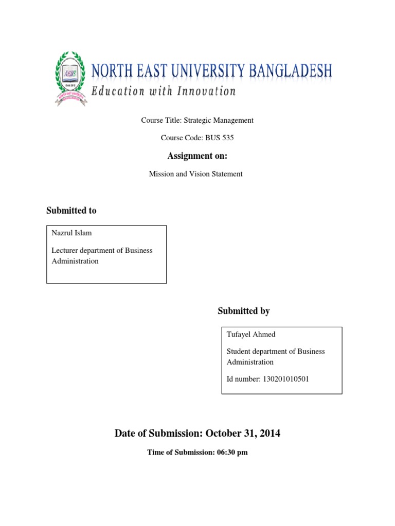Mission and Vision Statement | PDF | Goal | Strategic Management