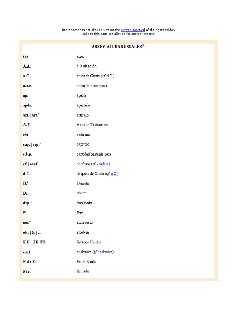Abreviaturas Más Usadas | PDF | Libra esterlina