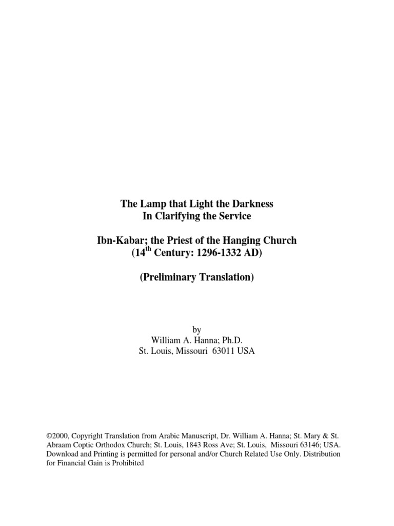 Ibn Kabar | PDF | Eastern Orthodox Church | Nous