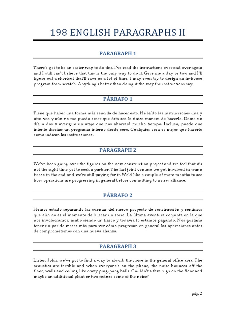 198 English Paragraphs II | PDF | Business