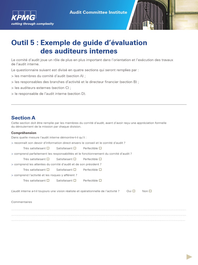 Fiches Outils ACI 05 | Audit interne | Audit