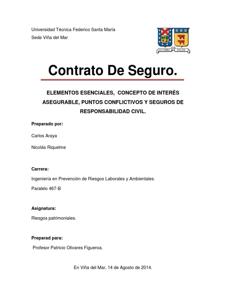 Contratos de Seguros Chile | PDF | Póliza de seguros | Seguro