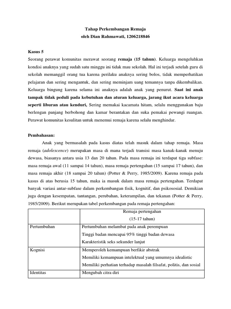Tahap Perkembangan Remaja | PDF