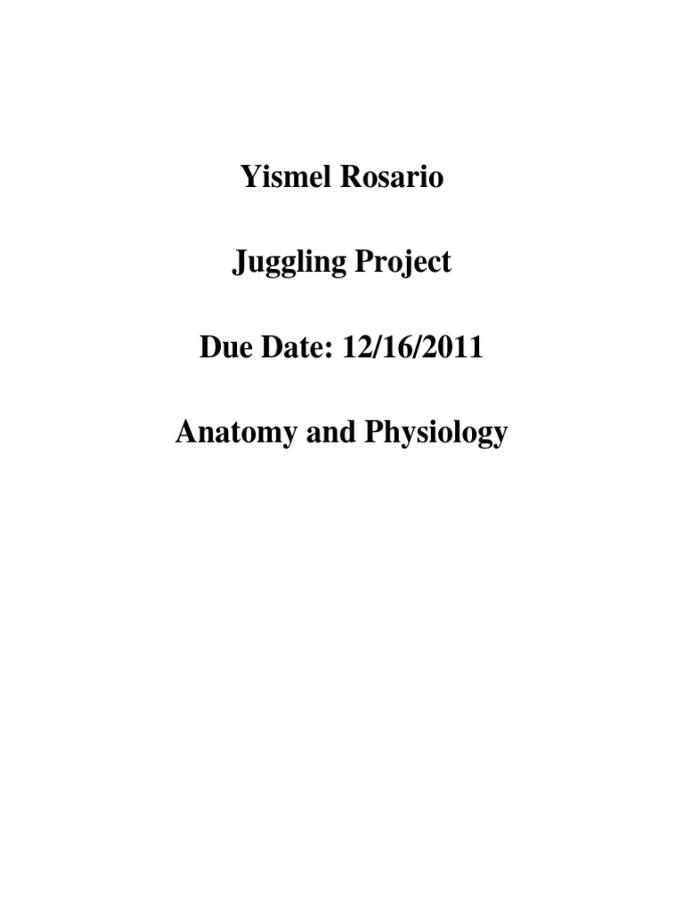 Anatomy Juggling Project | PDF | Dance Science | Psychology
