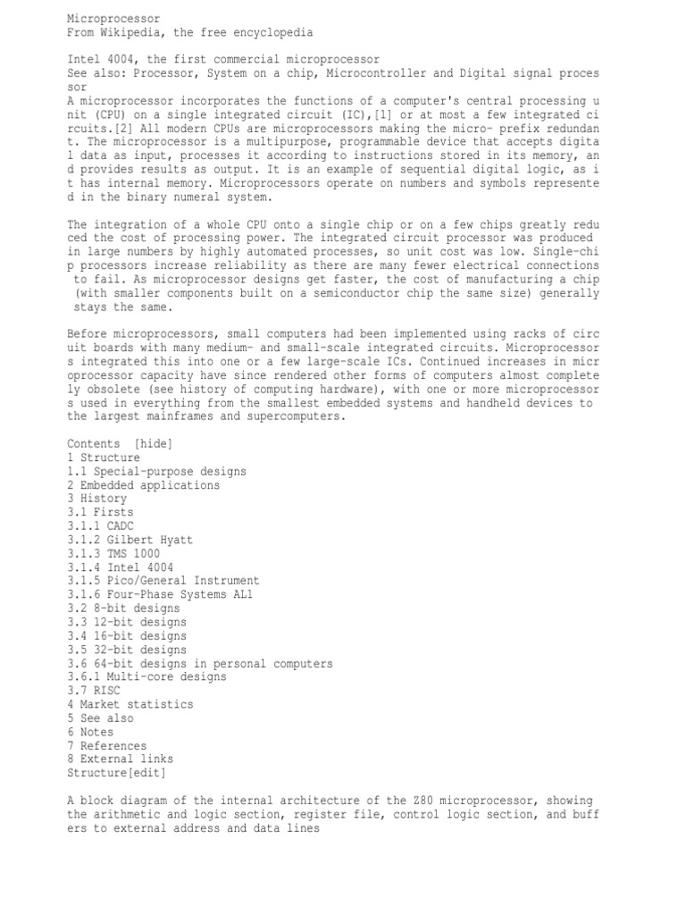 The History of Microprocessor | PDF | Microprocessor | 64 Bit Computing
