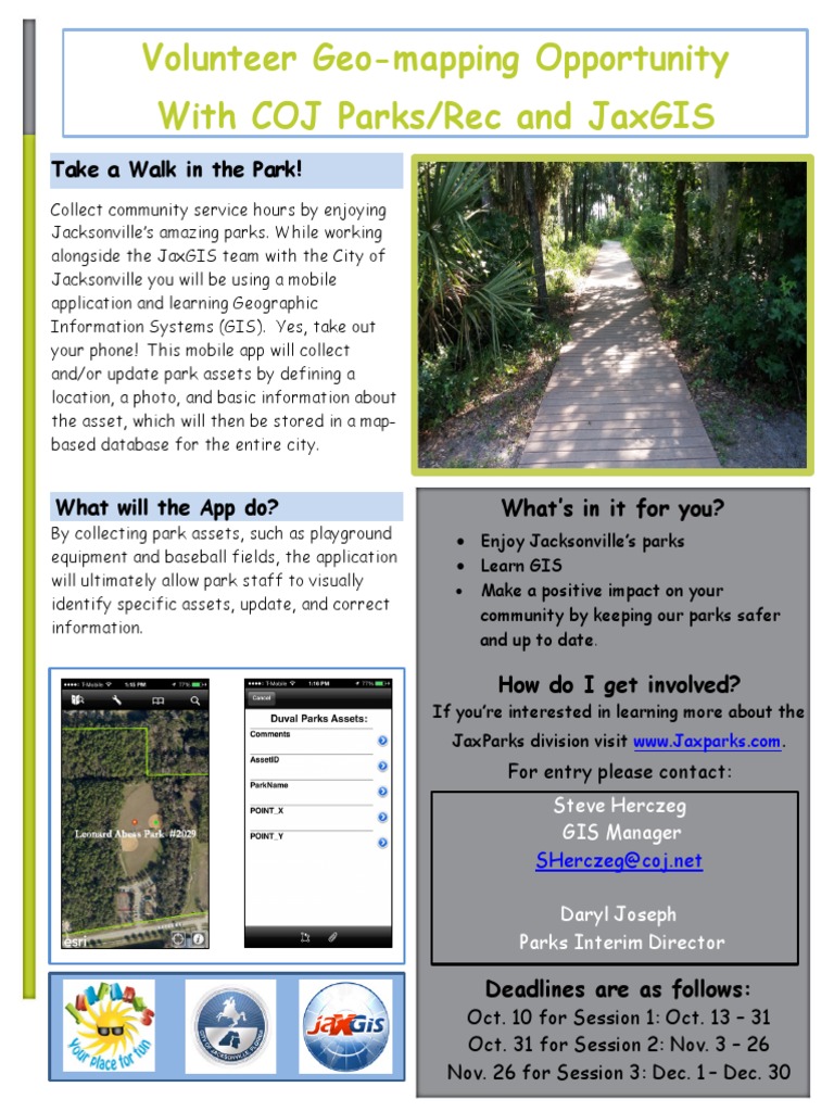 Volunteer Geo-Mapping Opportunity With Coj Parks/Rec and Jaxgis | PDF