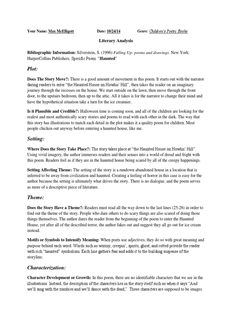 Poetry Literary Analysis | PDF | Poetry | Narration