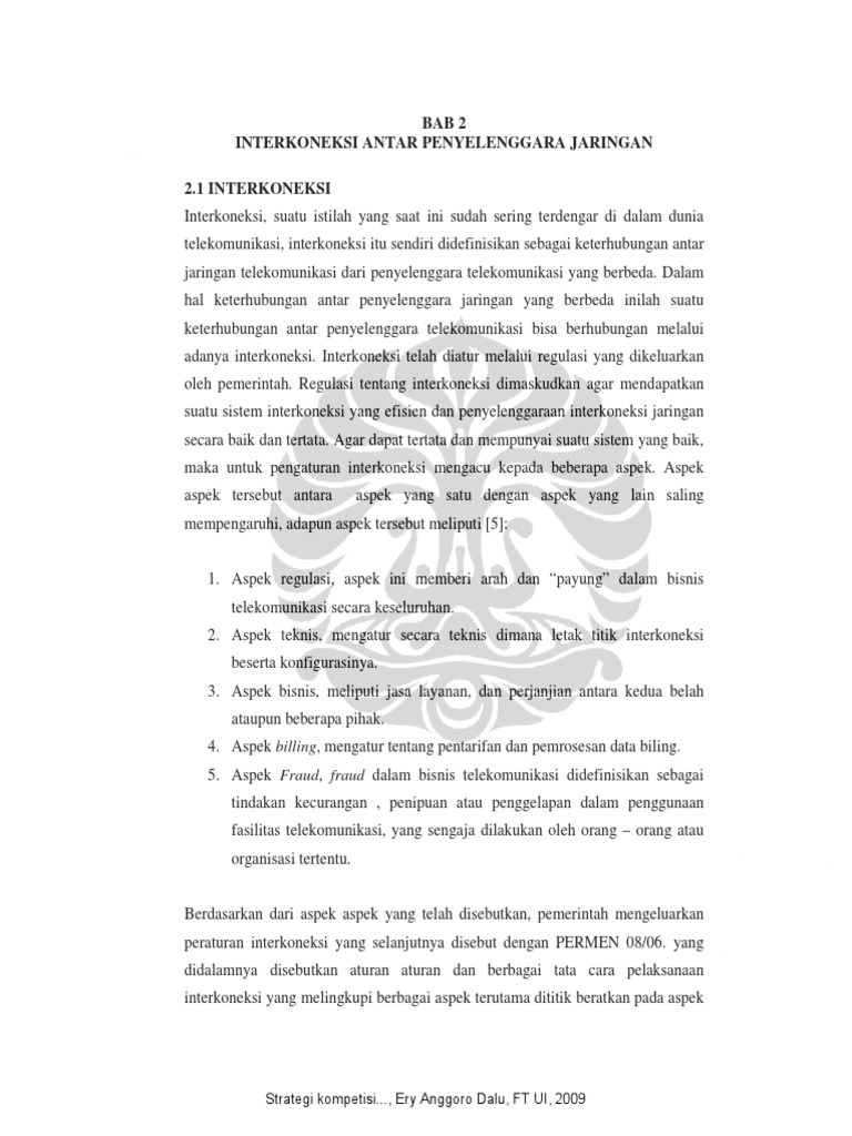 Layanan Interkoneksi Antar Penyelenggara Jaringan | PDF