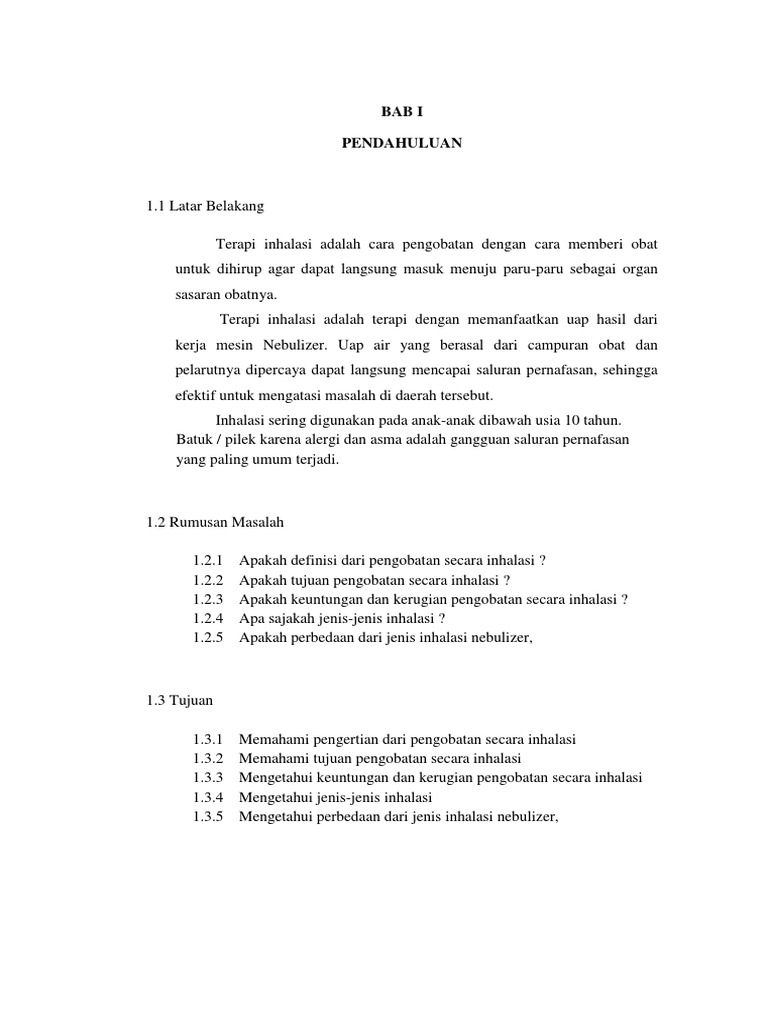 Pengertian Terapi Inhalasi | PDF