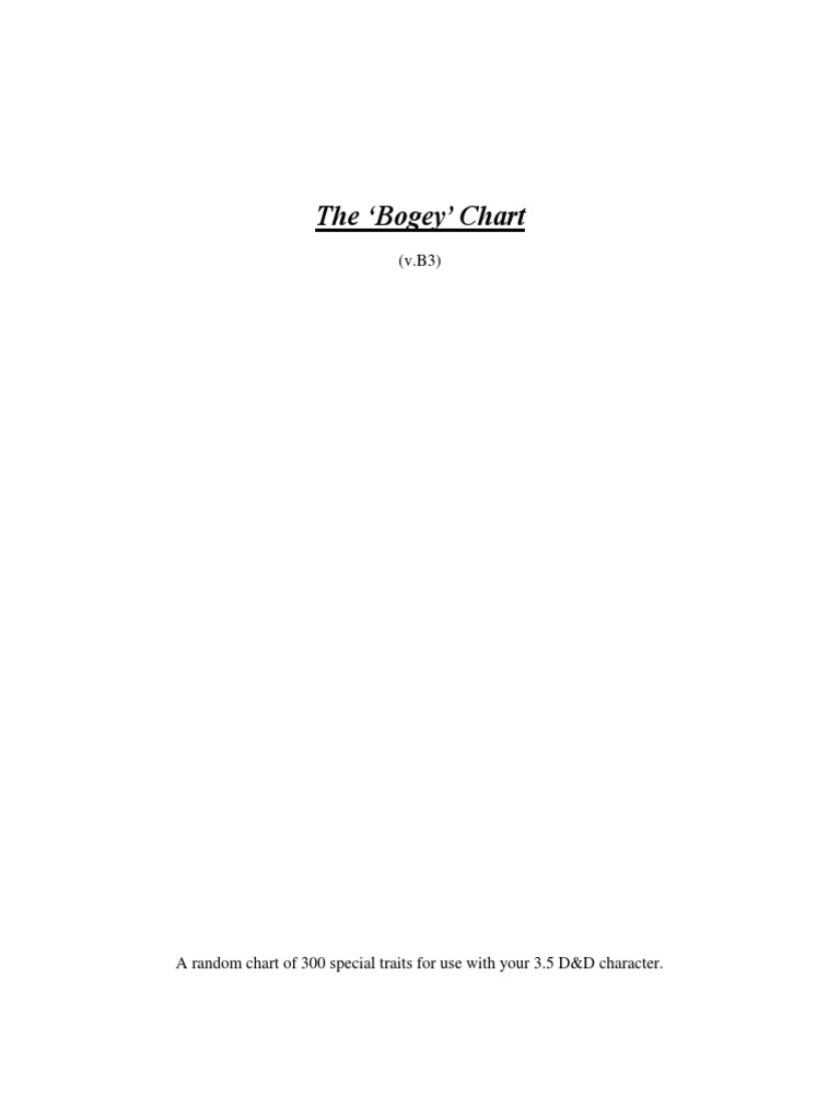The Bogey Chart v.B3 | PDF | Dungeons & Dragons | Leisure