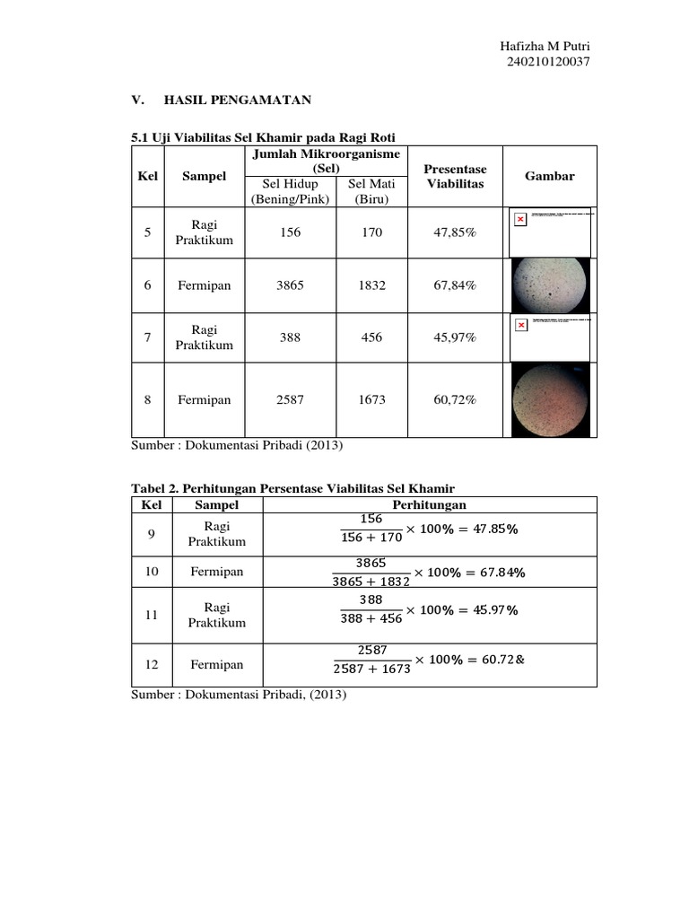 Uji Viabilitas Sel Khamir Dan Aktivitas Ragi | PDF