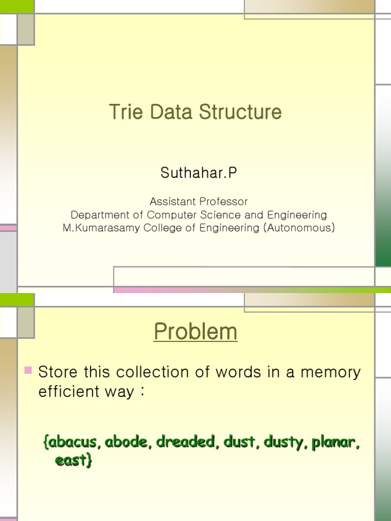 Tries Data Structures (Trie) PPT | PDF | String (Computer Science ...