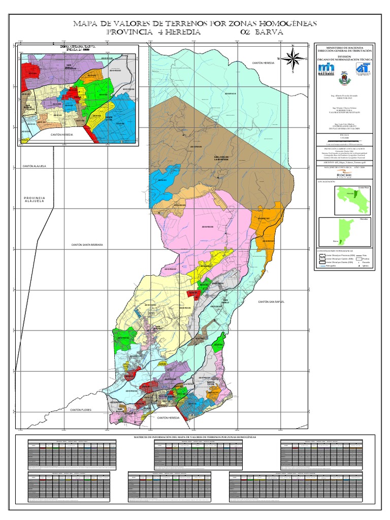 Mapa de Valores de Terrenos Cantón de Barva de Heredia | PDF | Ocio