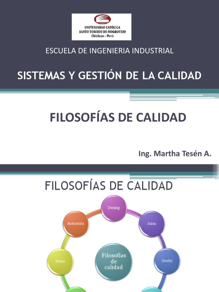 Sesion 1 B Filosofias de Calidad | PDF | Función de pérdida | Calidad (comercial)