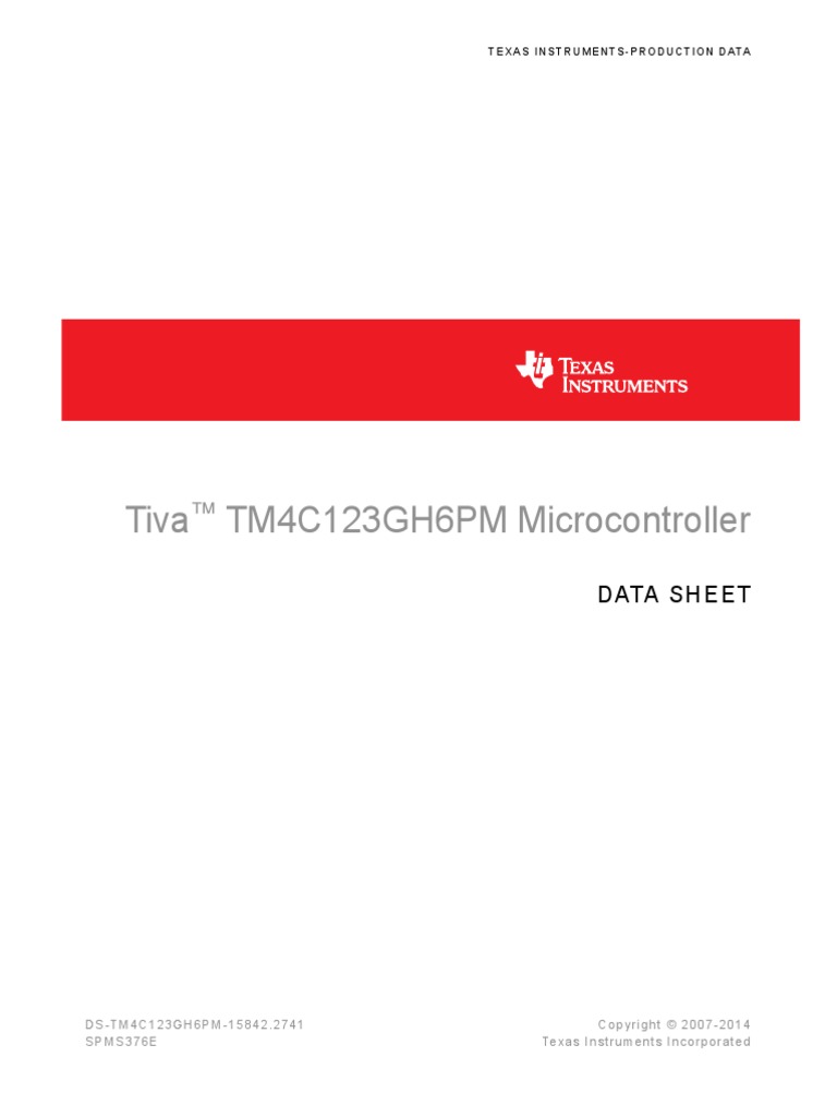 TM 4 C 123 GH 6 PM | PDF | Analog To Digital Converter | Arm Architecture