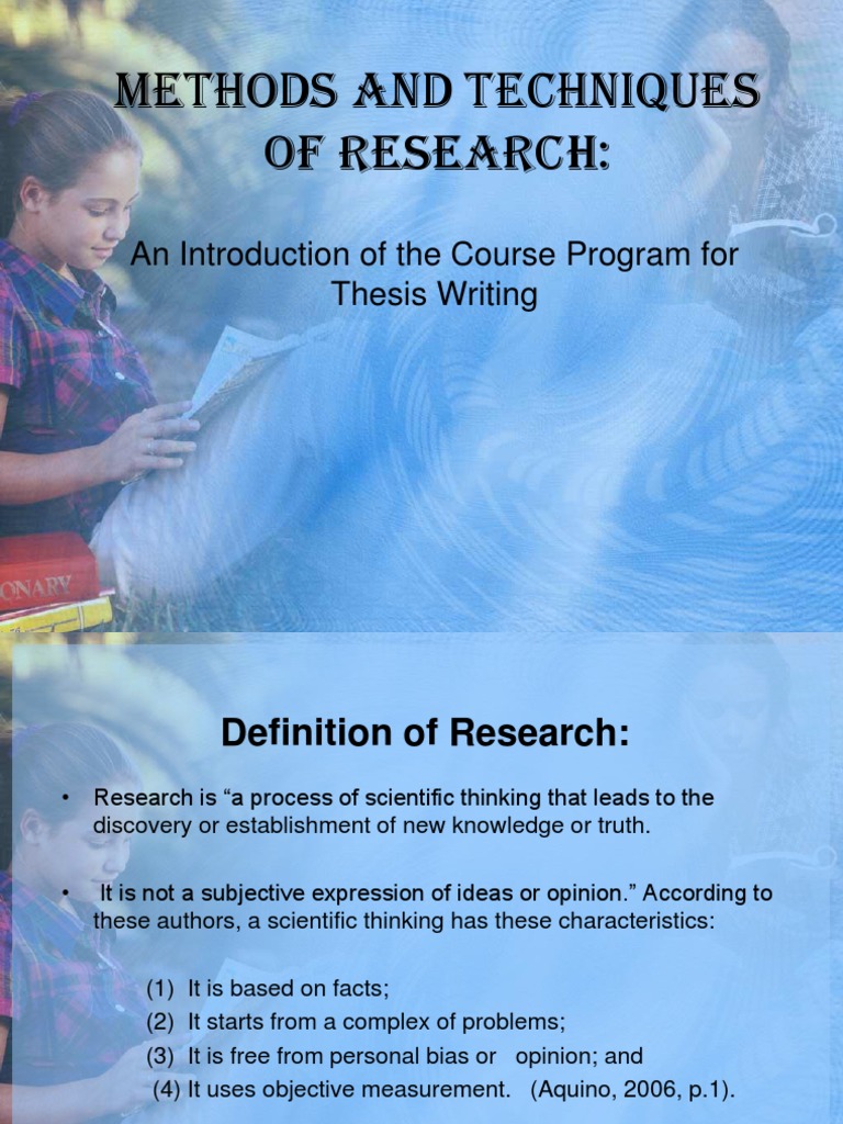 Methods and Techniques of Research | PDF | Statistics | Scientific Method