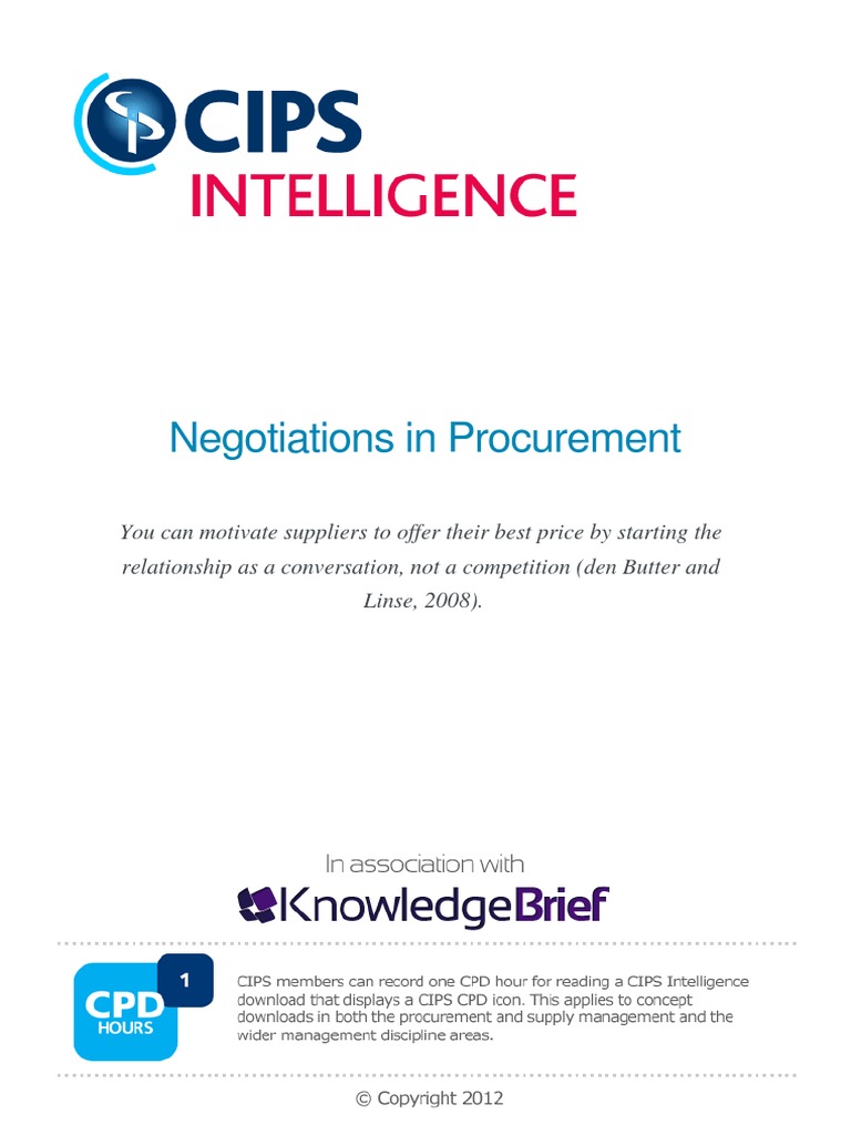 Effective Negotiation in Procurement | PDF | Negotiation | Procurement